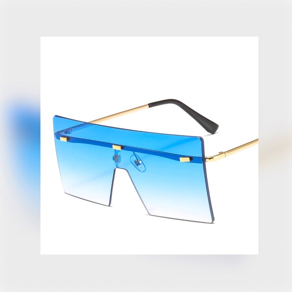 Accessories | Luxury Sleek Rimless Gradient Blue Tint Onepiece Lens ...